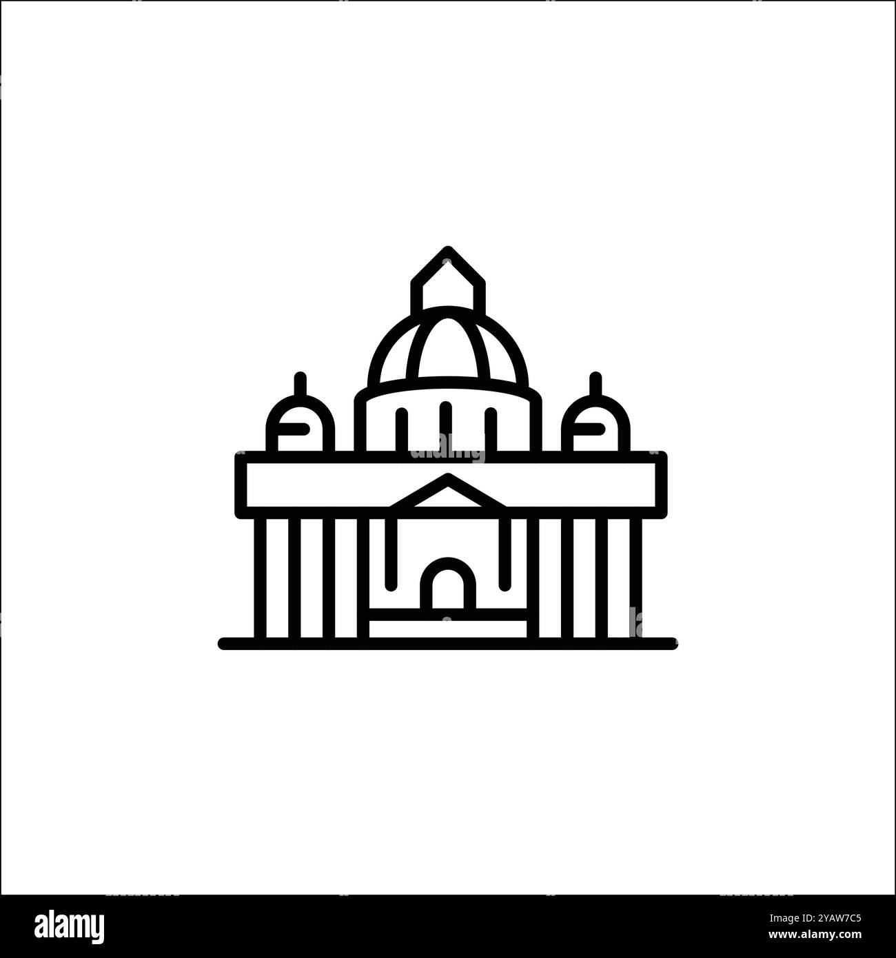 Church icon. Simple representation of a church, used to symbolize ...