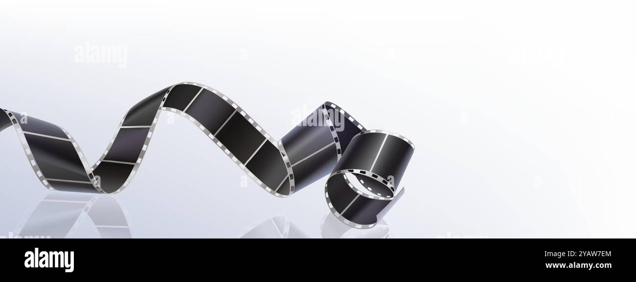 Cinema film strip. Camera roll tape background. 3d negative photo frame ...