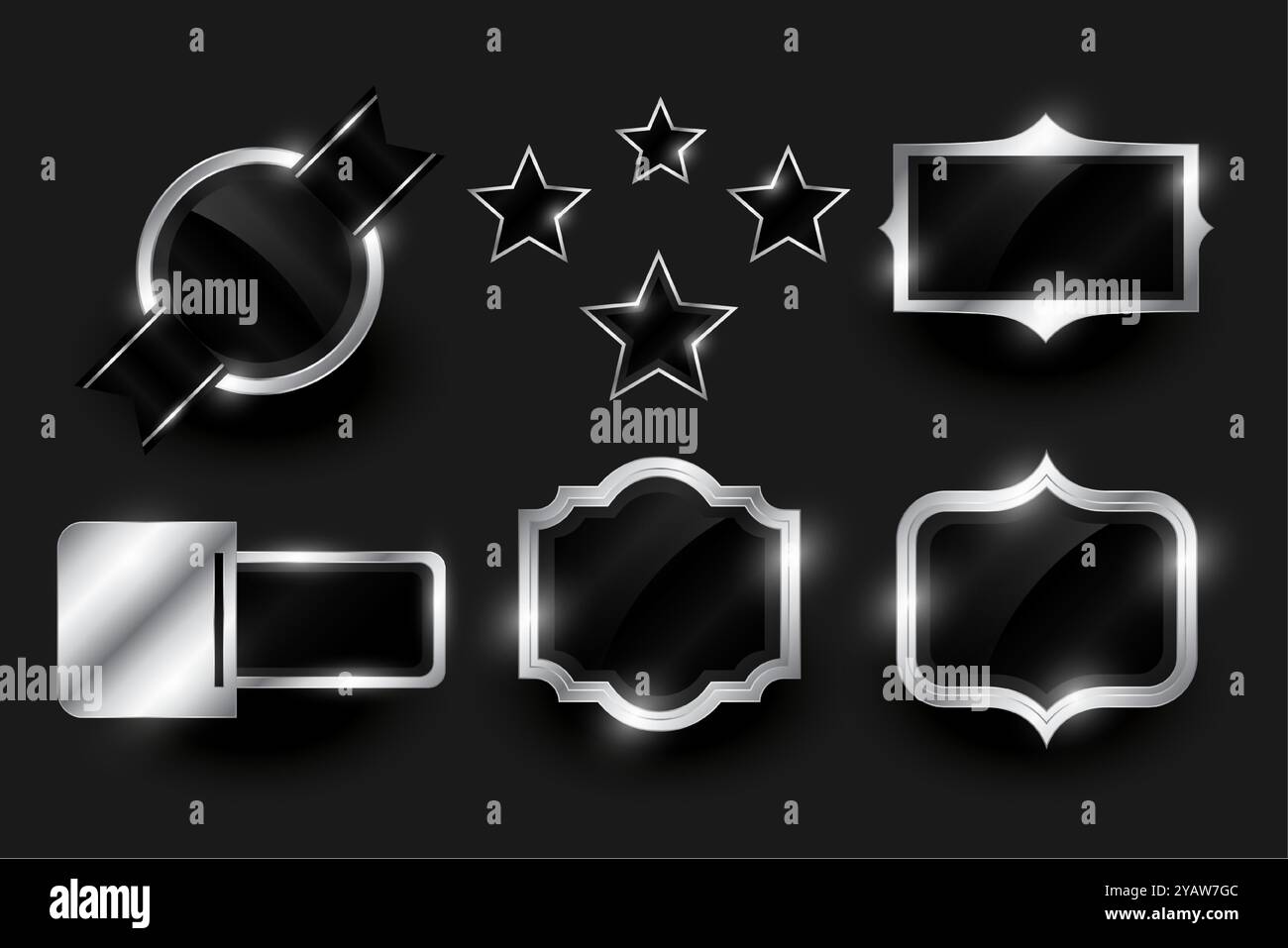 retro style shiny and blank badge emblem symbol in collection vector ...