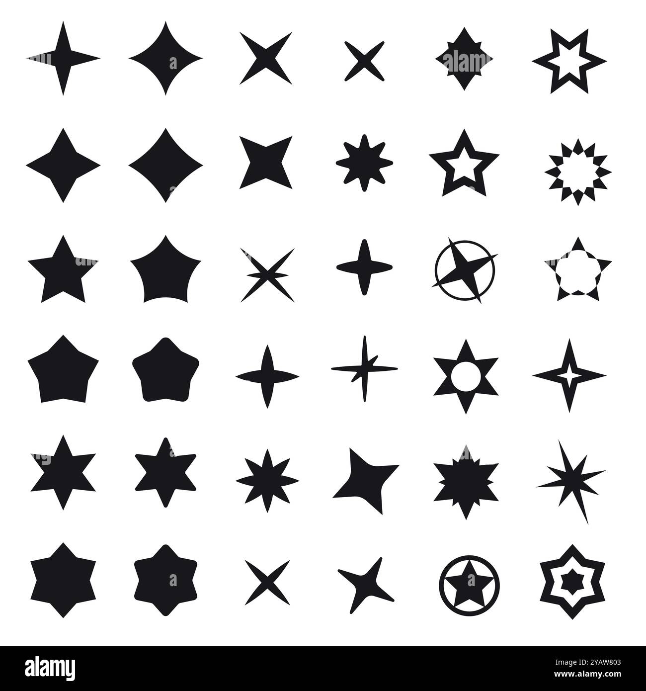 Black star sparkles vector set Stock Vector Image & Art - Alamy