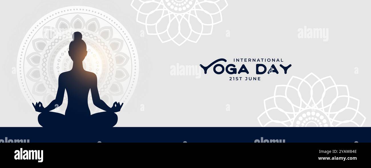international yoga day event banner for social media post vector Stock ...