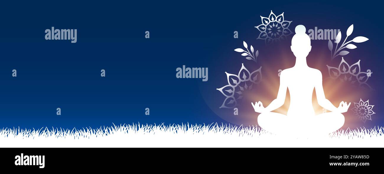 Woman doing yoga text Stock Vector Images - Alamy