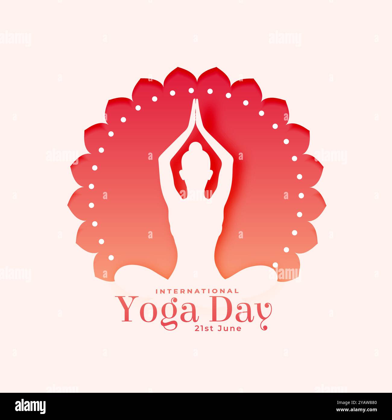 world yoga day 2024 poster, woman in lotus asana for peace vector Stock ...