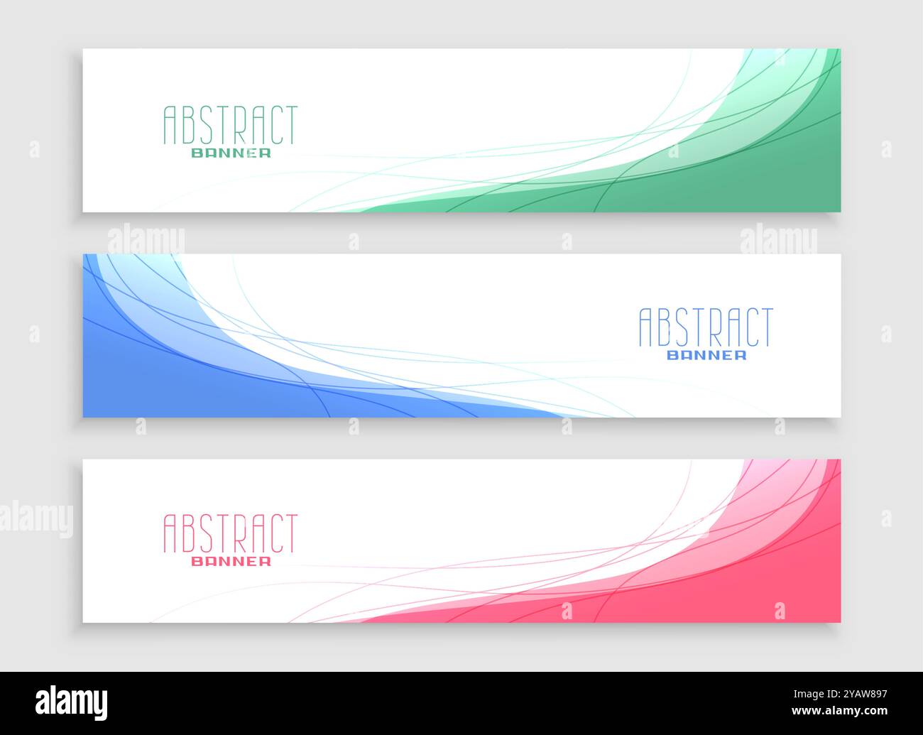 set of three wide web business header layout for corporate presentation ...