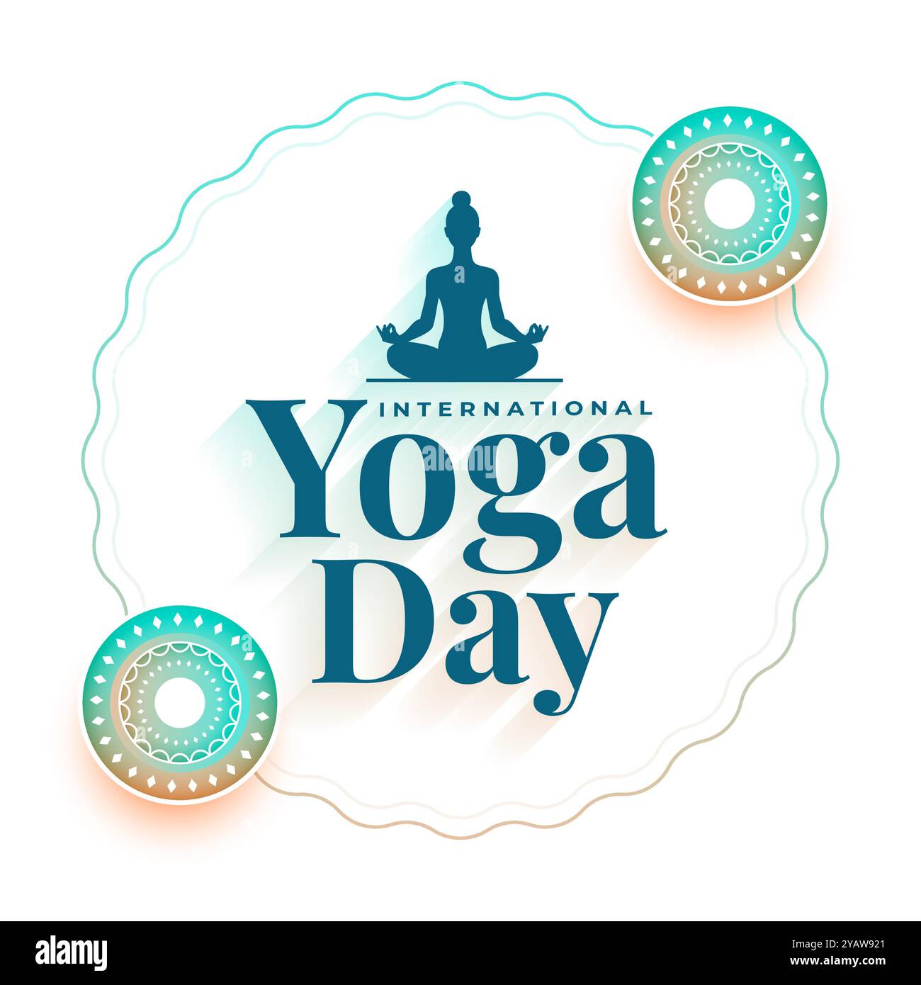 21st june yoga day white background for fitness and peace vector Stock ...