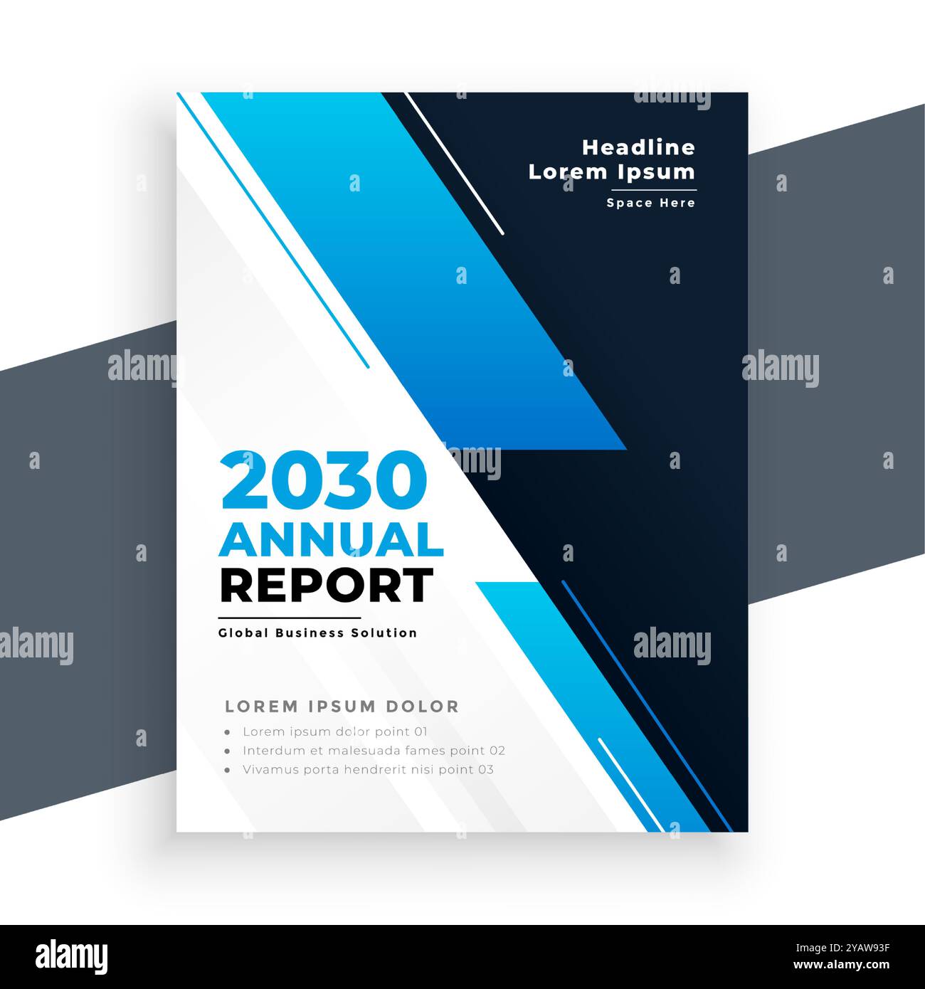 stylish corporate annual report template in blue theme vector Stock ...