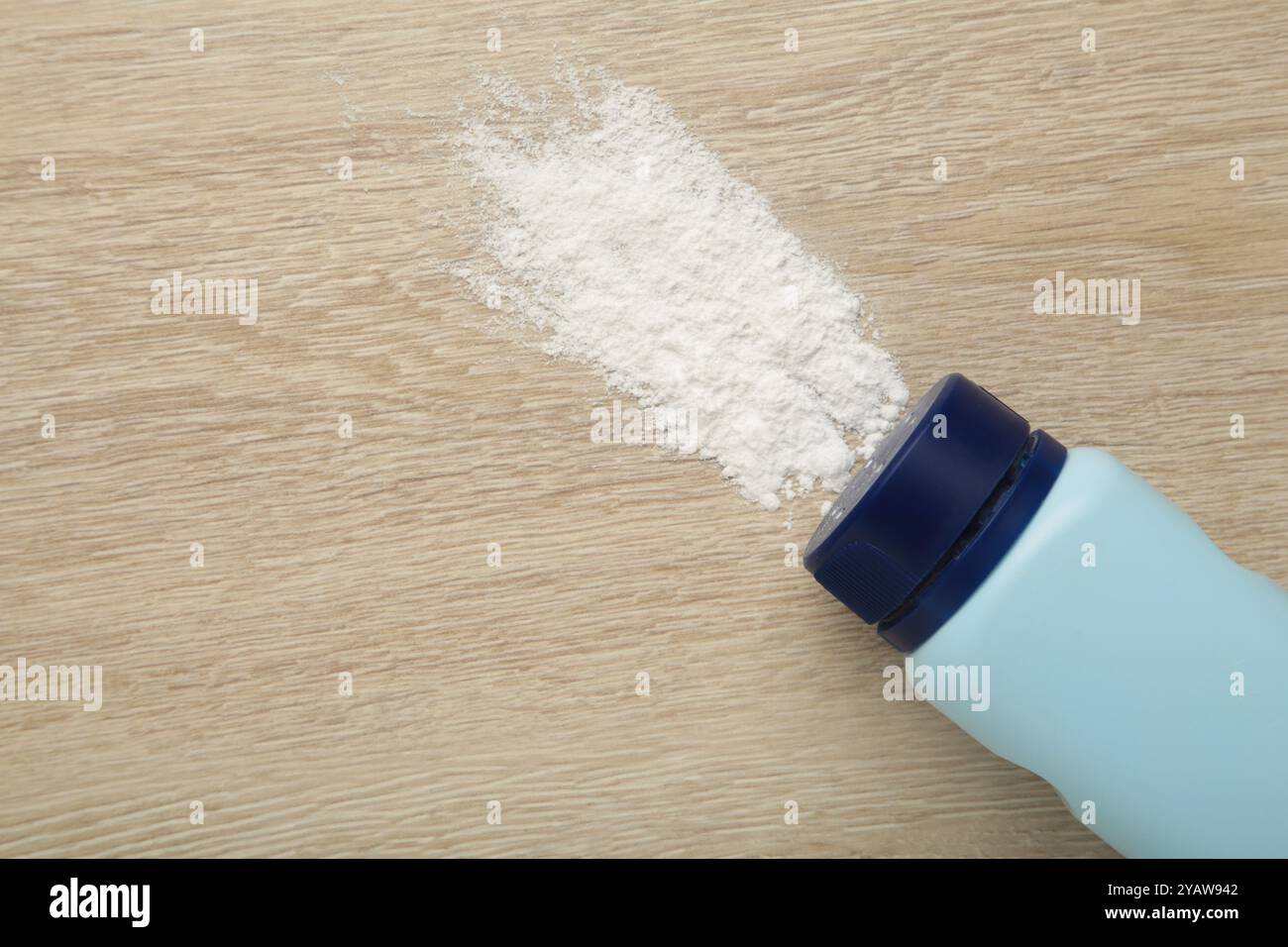 Baby powder on light background. Baby cosmetics. Top view Stock Photo ...