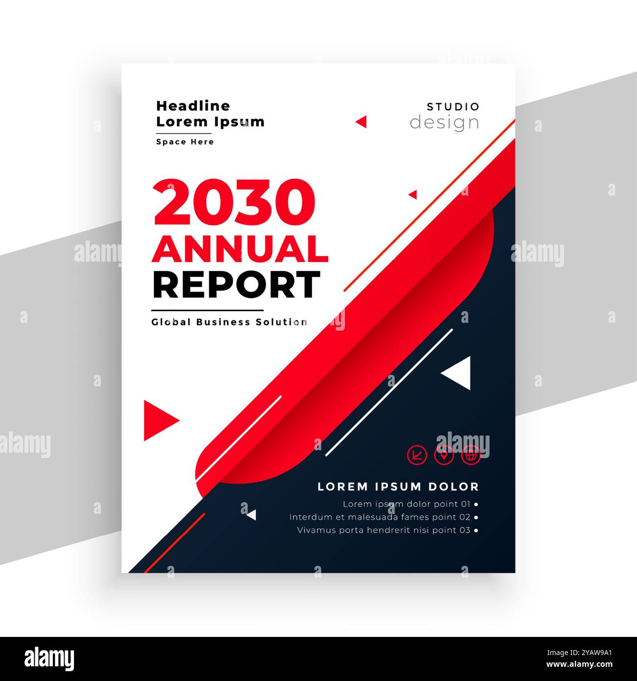 stylish business annual report layout a company catalog vector Stock ...