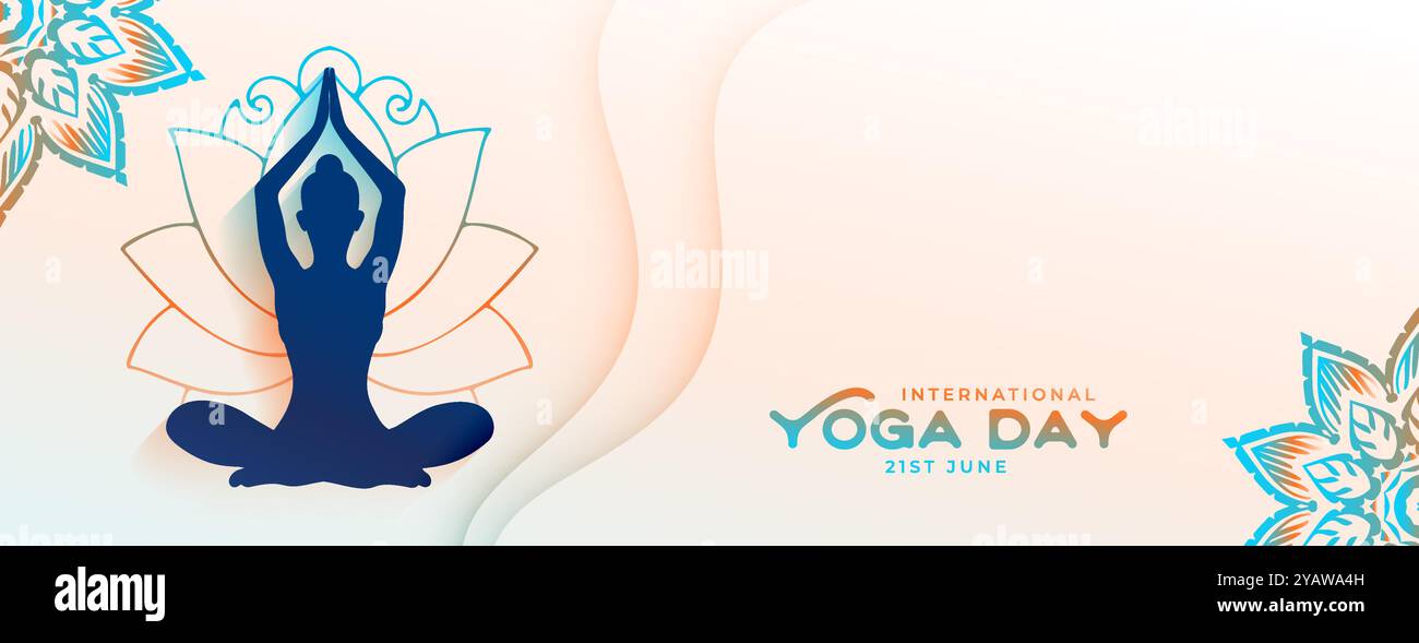 papercut style world yoga day poster with lotus flower design vector ...