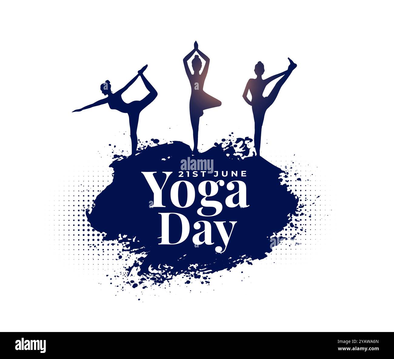 21st june yoga day event poster with splatter effect vector Stock ...