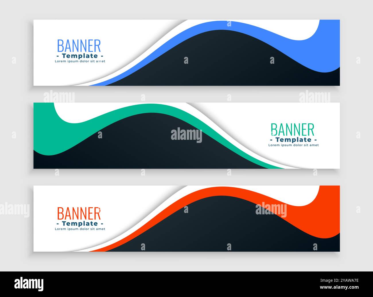 abstract wide web business header layout in set of three vector Stock ...