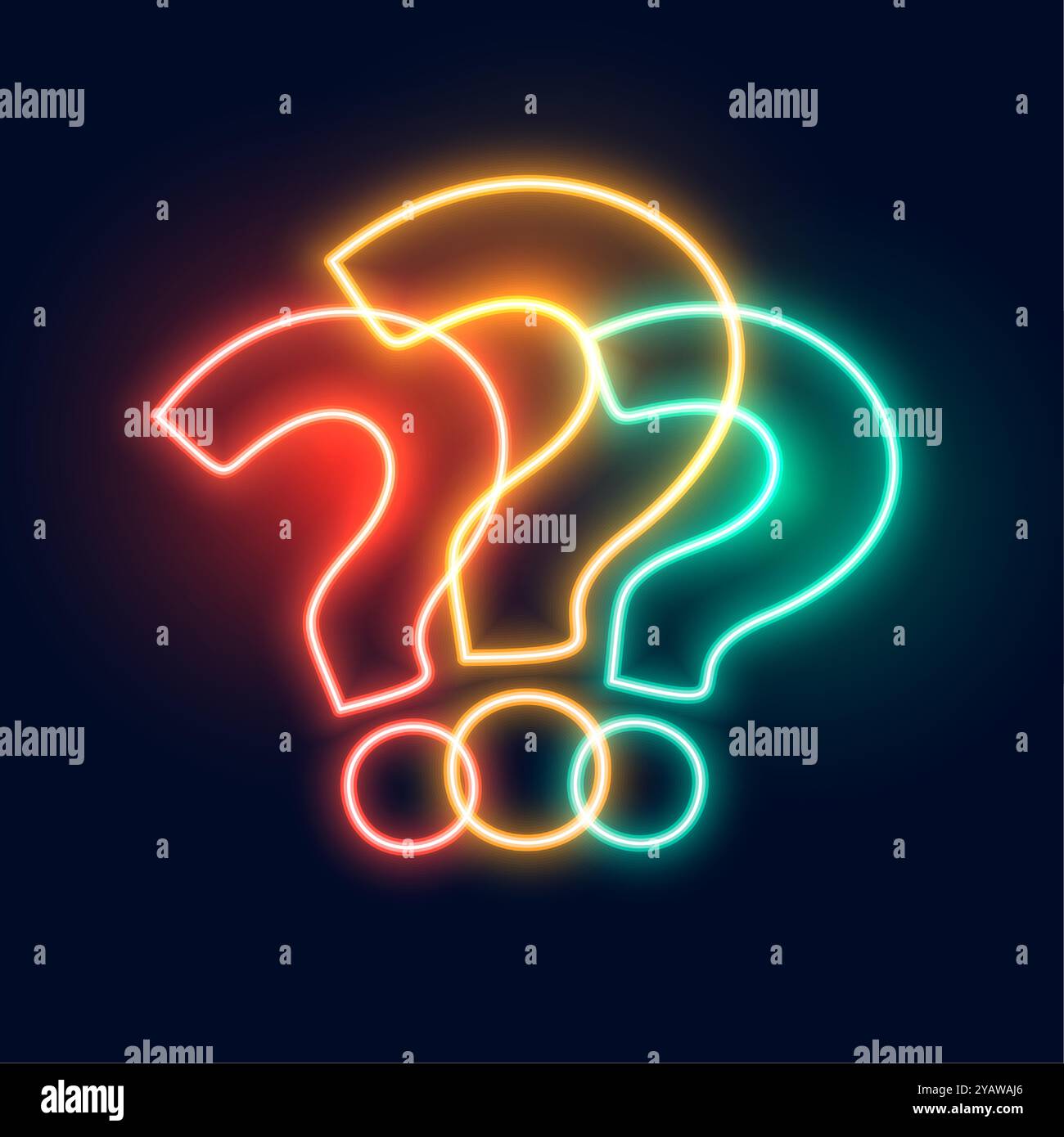 glowing neon question mark symbol background for web help and support ...