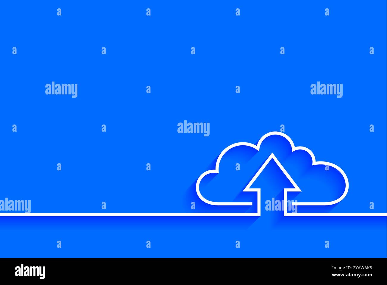 Line Style Cloud Computing Global Network Background With Text Space