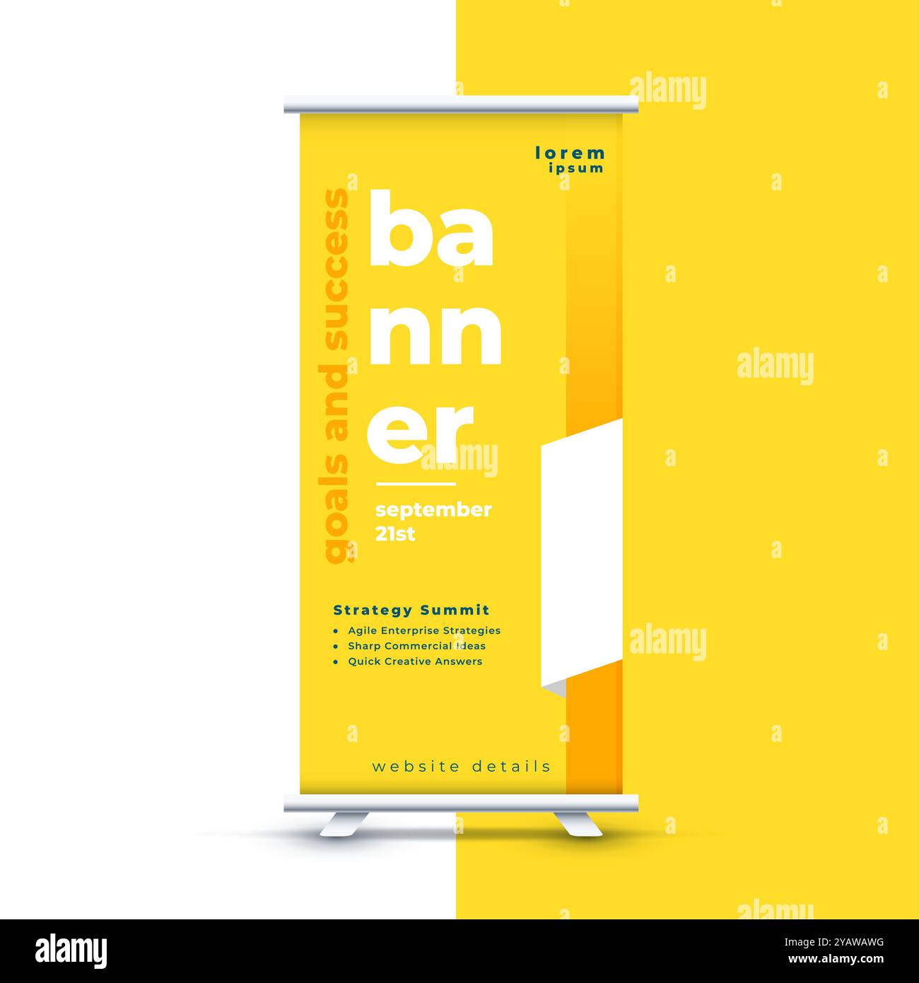 professional yellow rollup standee display banner design vector Stock ...