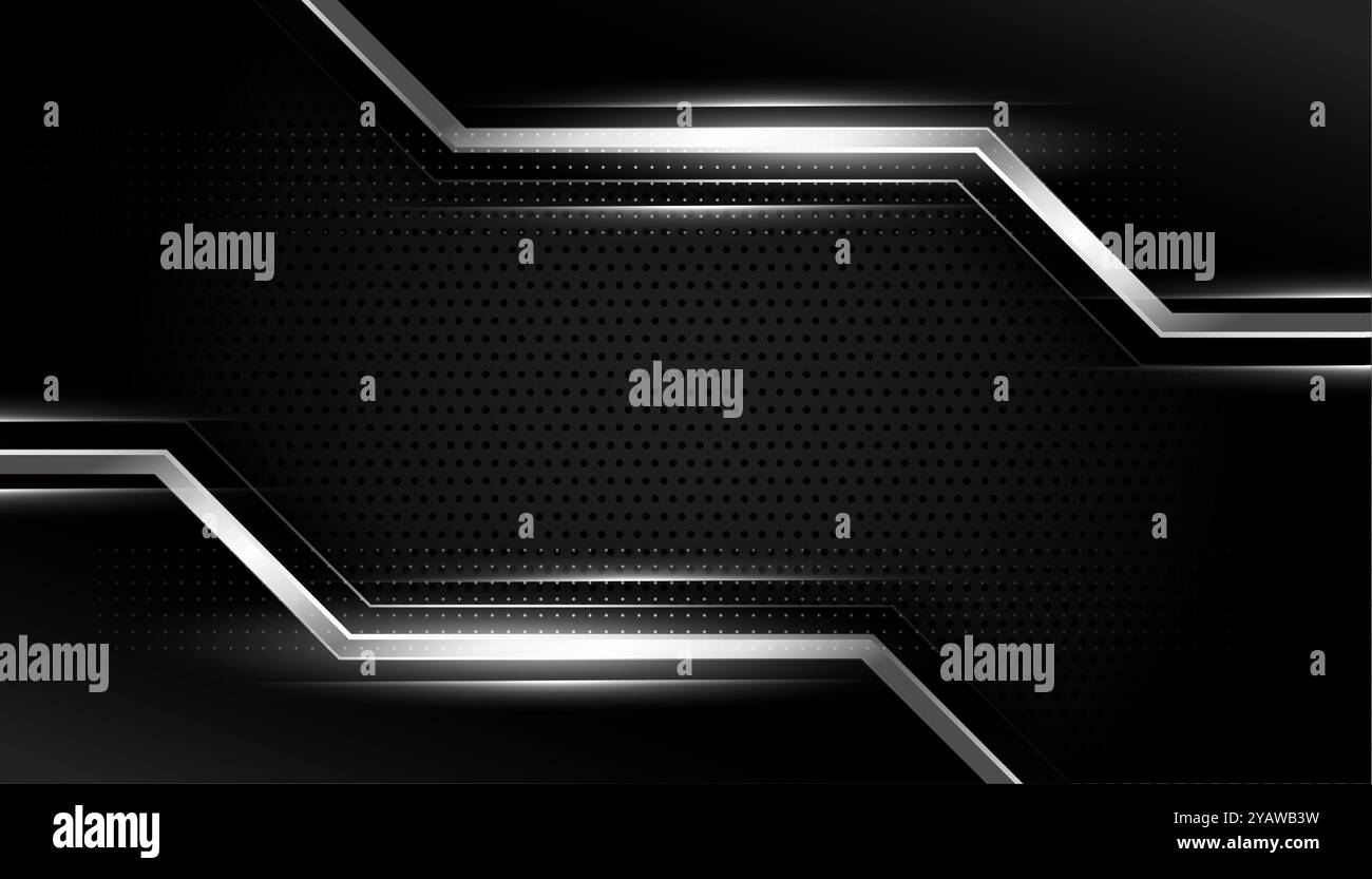 dark black wallpaper with abstract metallic shape design vector Stock ...