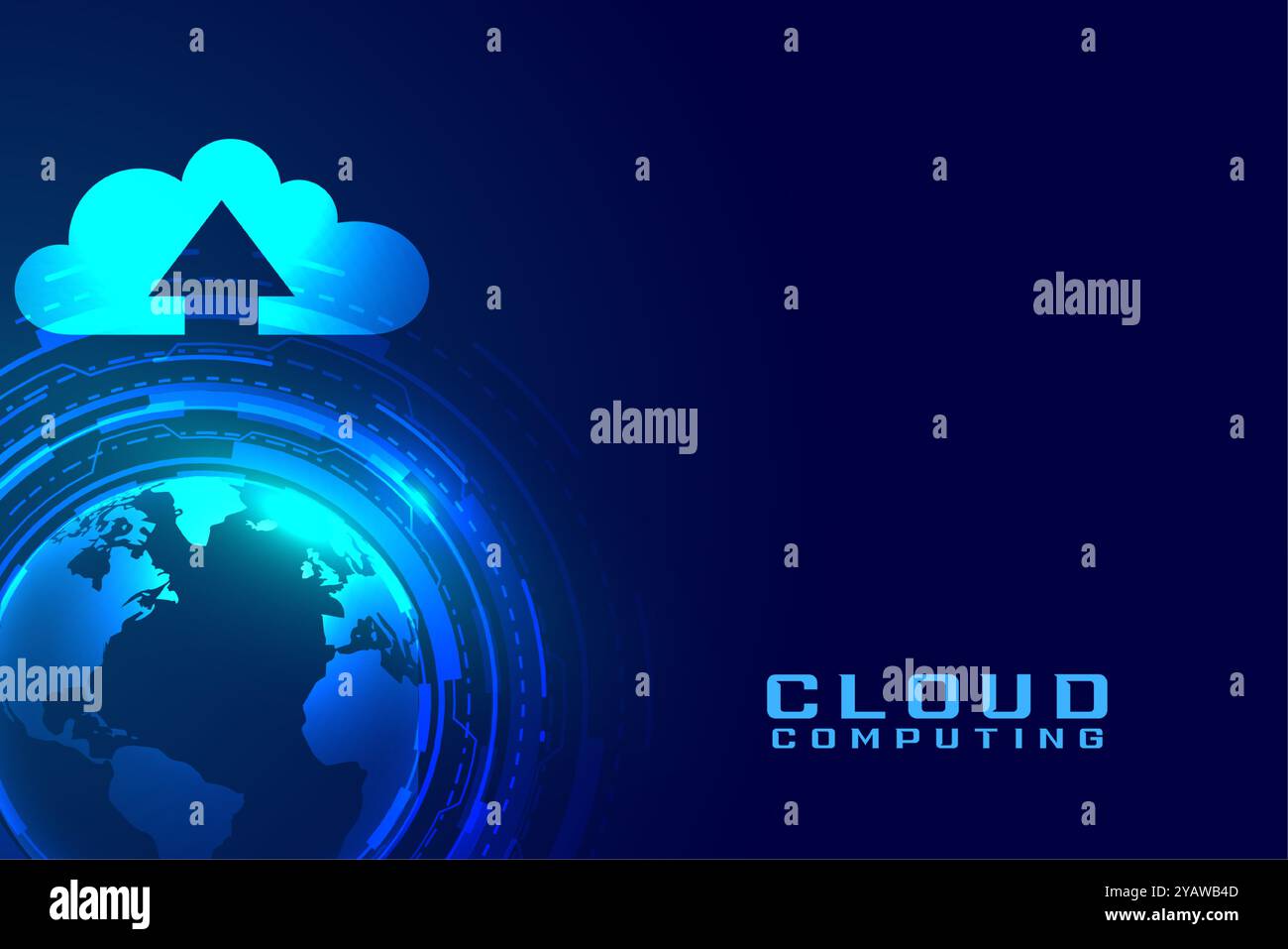 cloud computing techno background for upward upload arrow vector Stock Vector Image & Art - Alamy