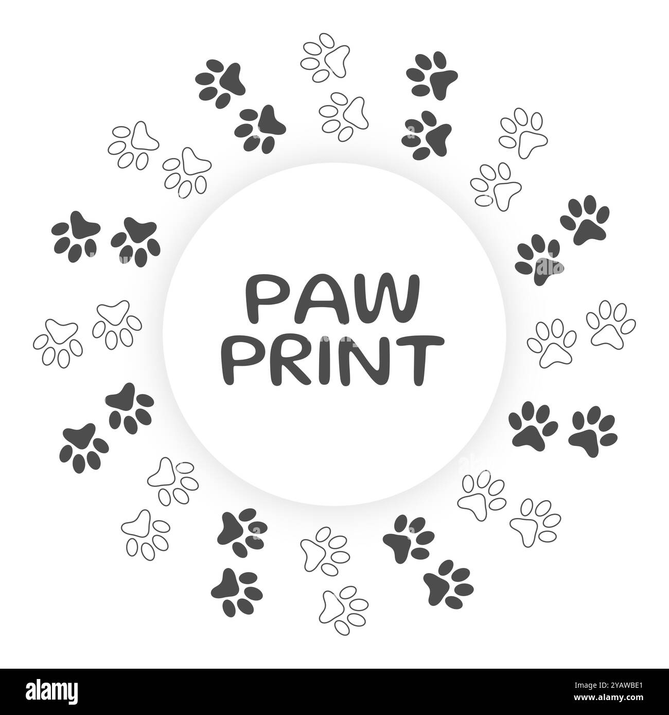 dog or cat paw footprint background for animal trace vector Stock ...