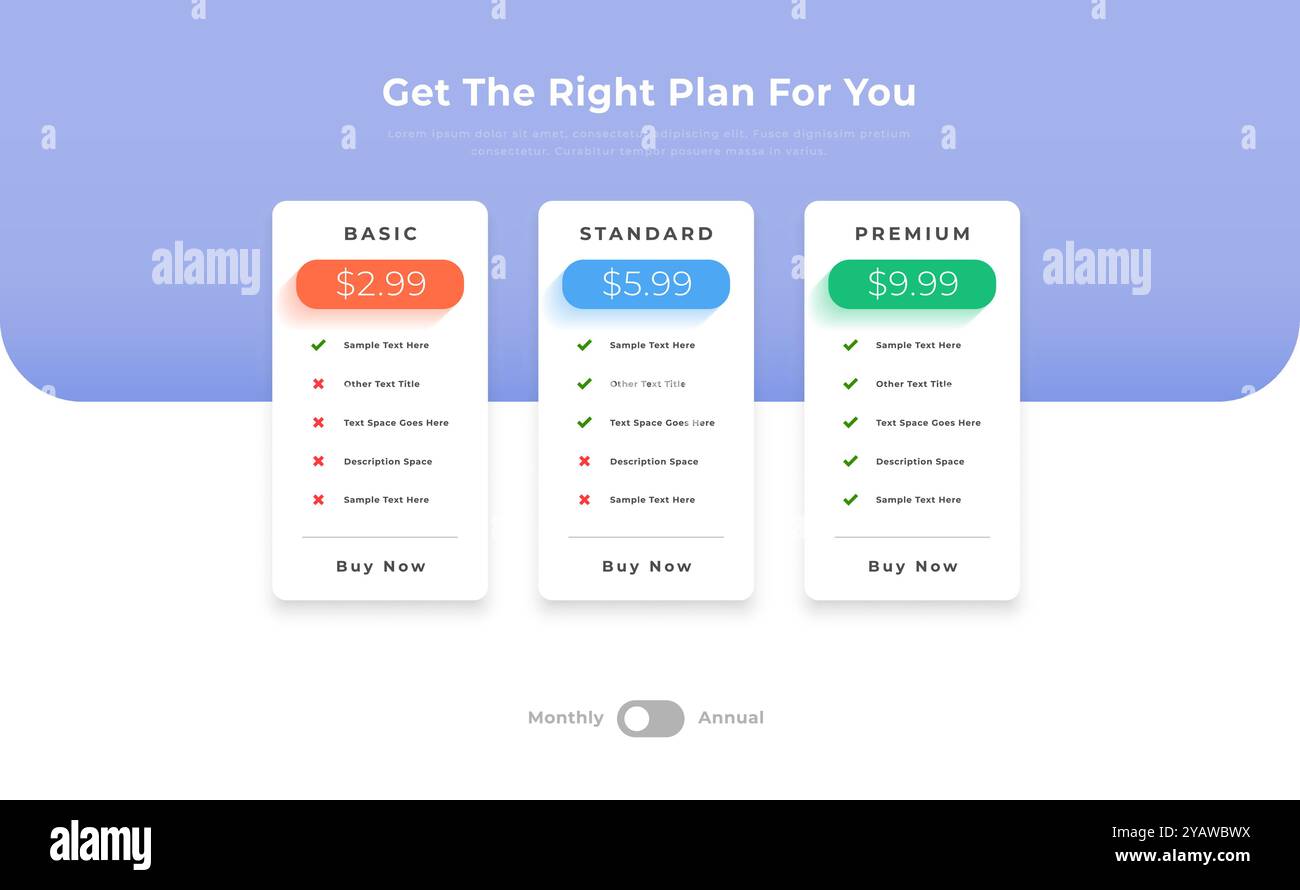 Business subscription pricing comparison hi-res stock photography and ...