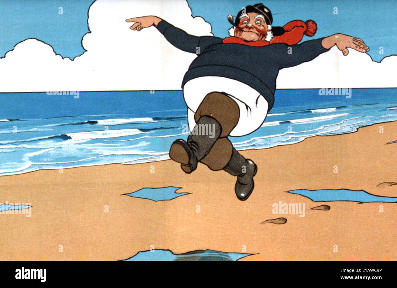 Jolly fisherman. Artwork for Bracing Skegness travel poster. (John ...