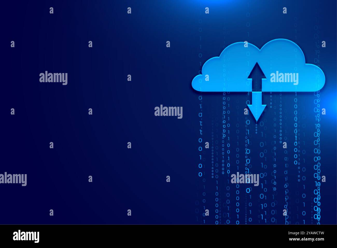 Secure Database Cloud Computing Background With Digital Tech Lines Vector Stock Vector Image