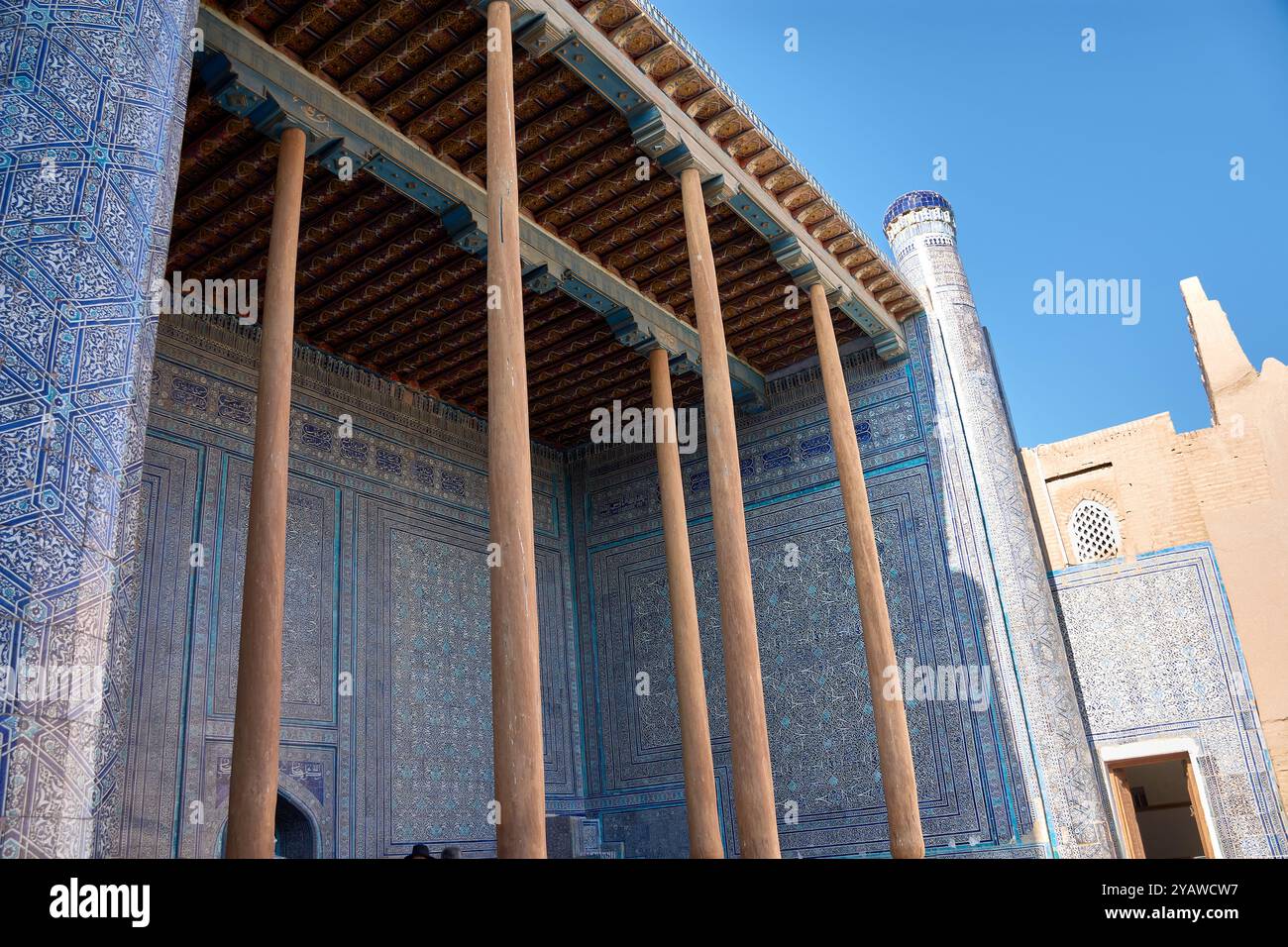 the beautifully decorated walls of the harem courtyard in the Tosh ...