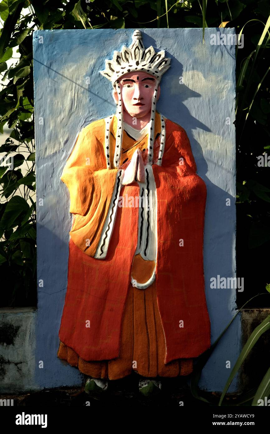 A relief of Taoist deity at Pulo Kemaro (Kemaro island) temple complex ...