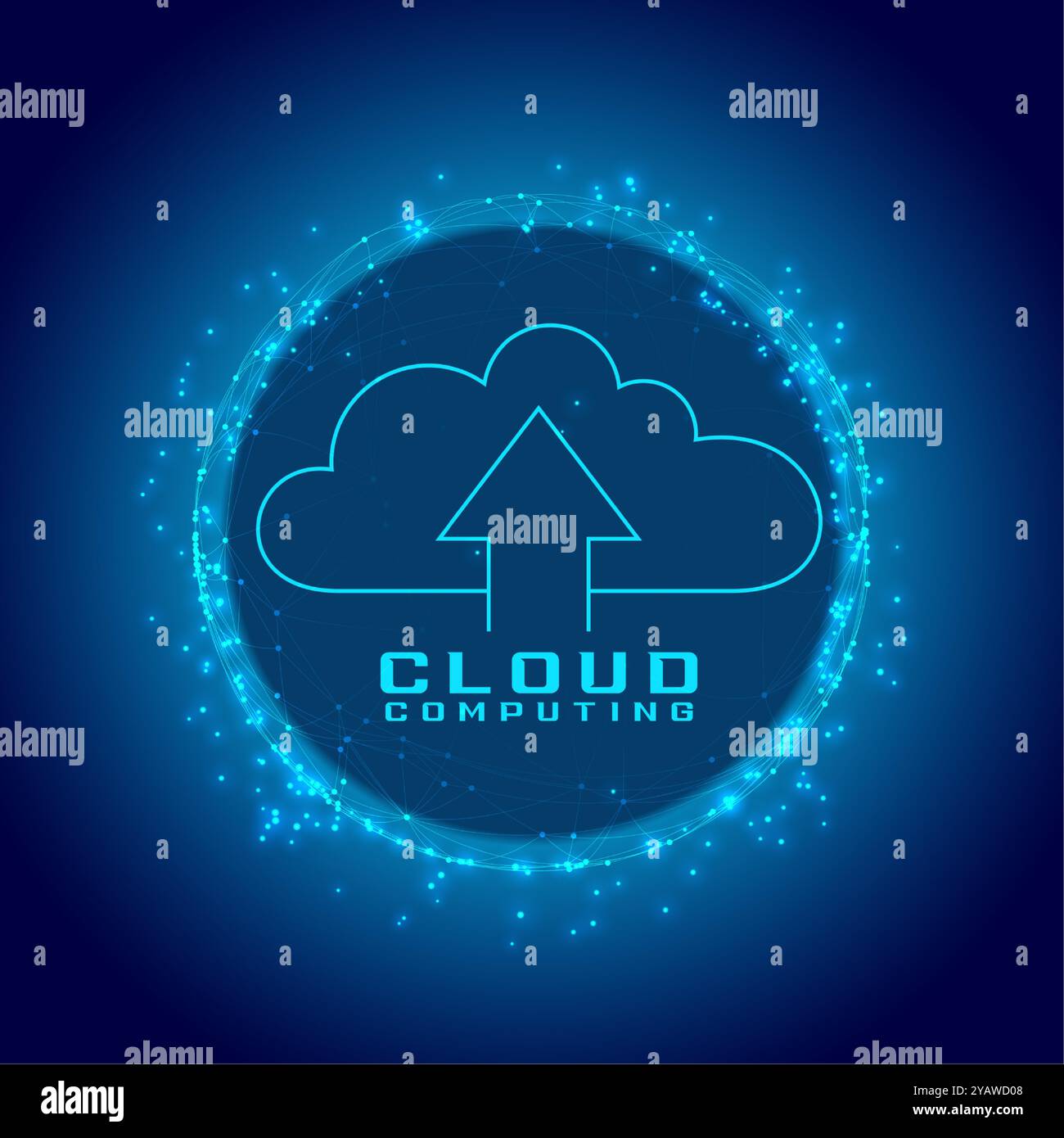 futuristic techno cloud computing background for web data storage vector Stock Vector Image ...