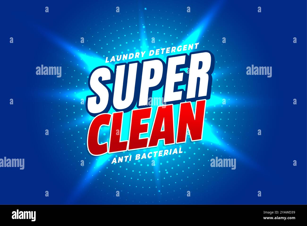 super cleaner detergent powder label with anti bacterial formula vector ...