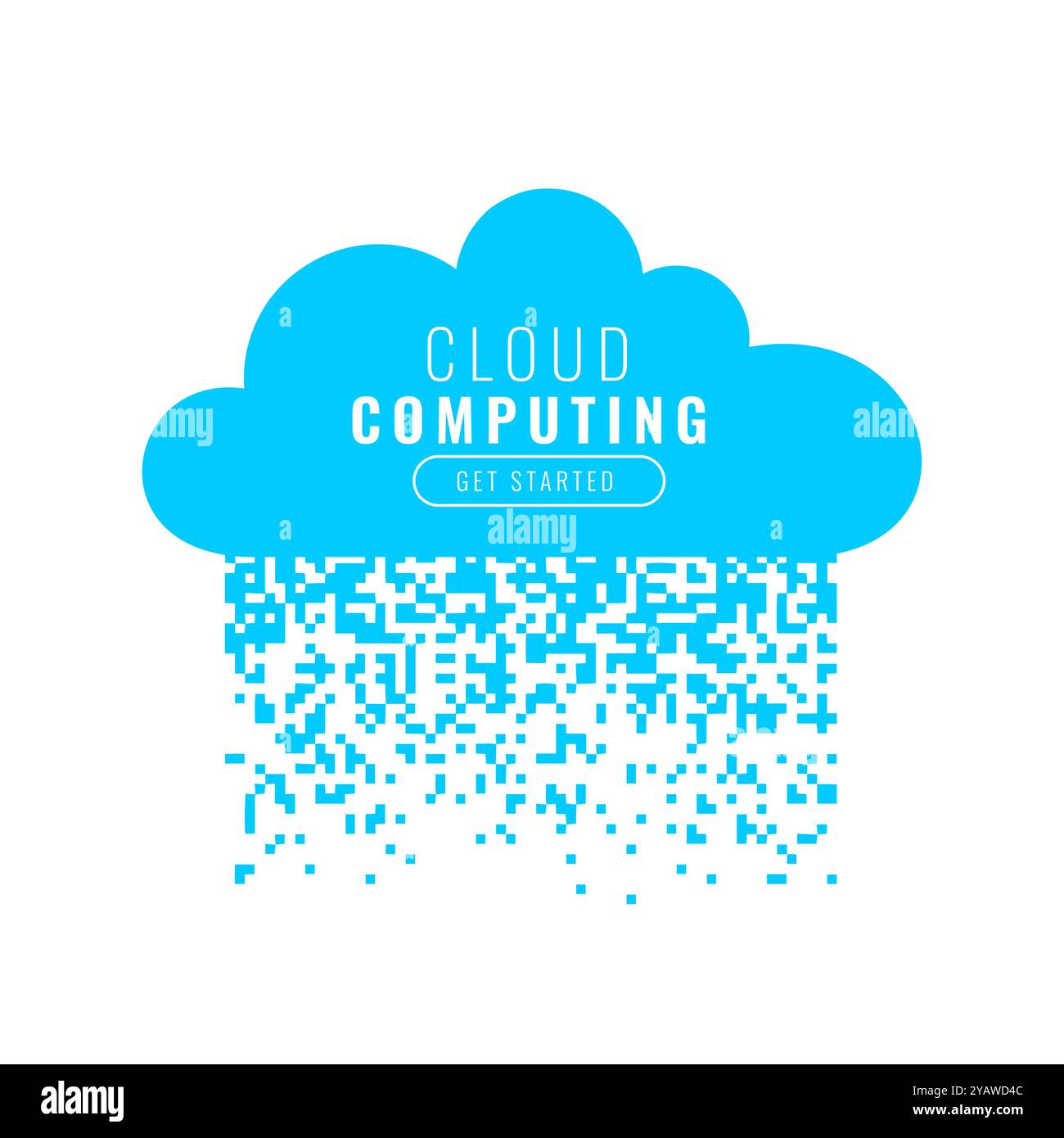 digital tech cloud computing background in pixel art concept vector Stock Vector Image & Art - Alamy