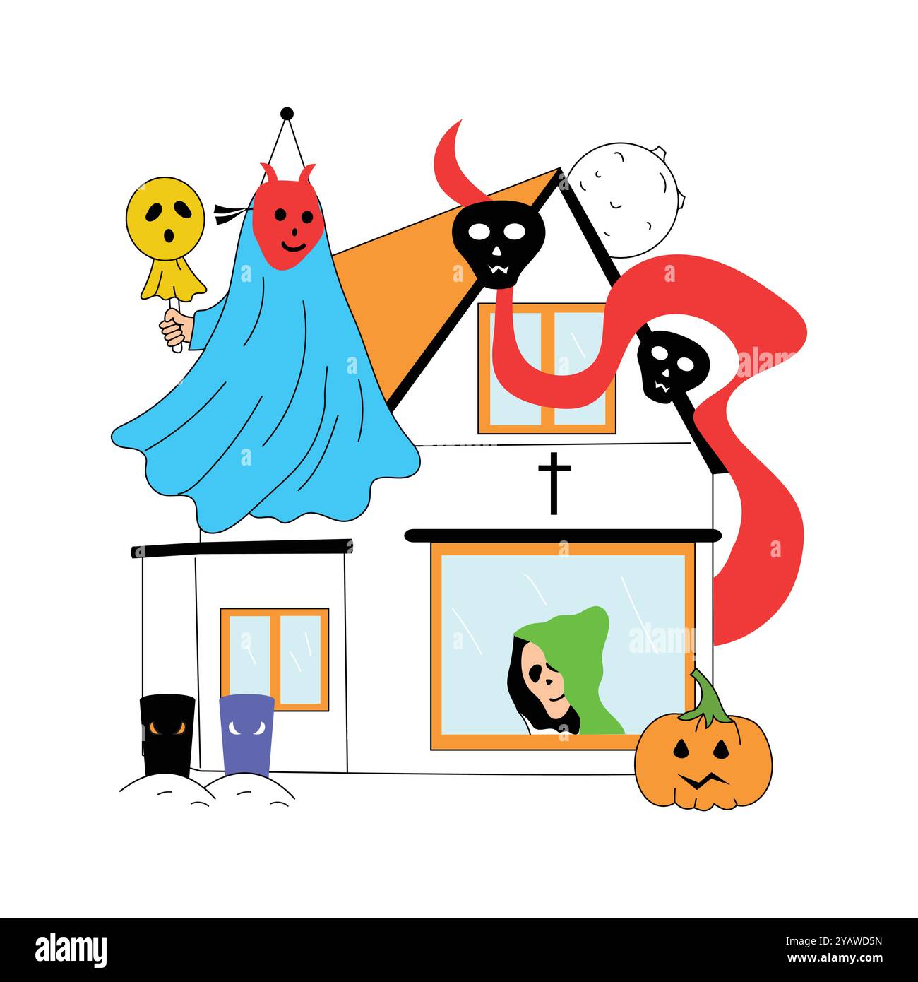 Creepy decorations vector hi-res stock photography and images - Alamy