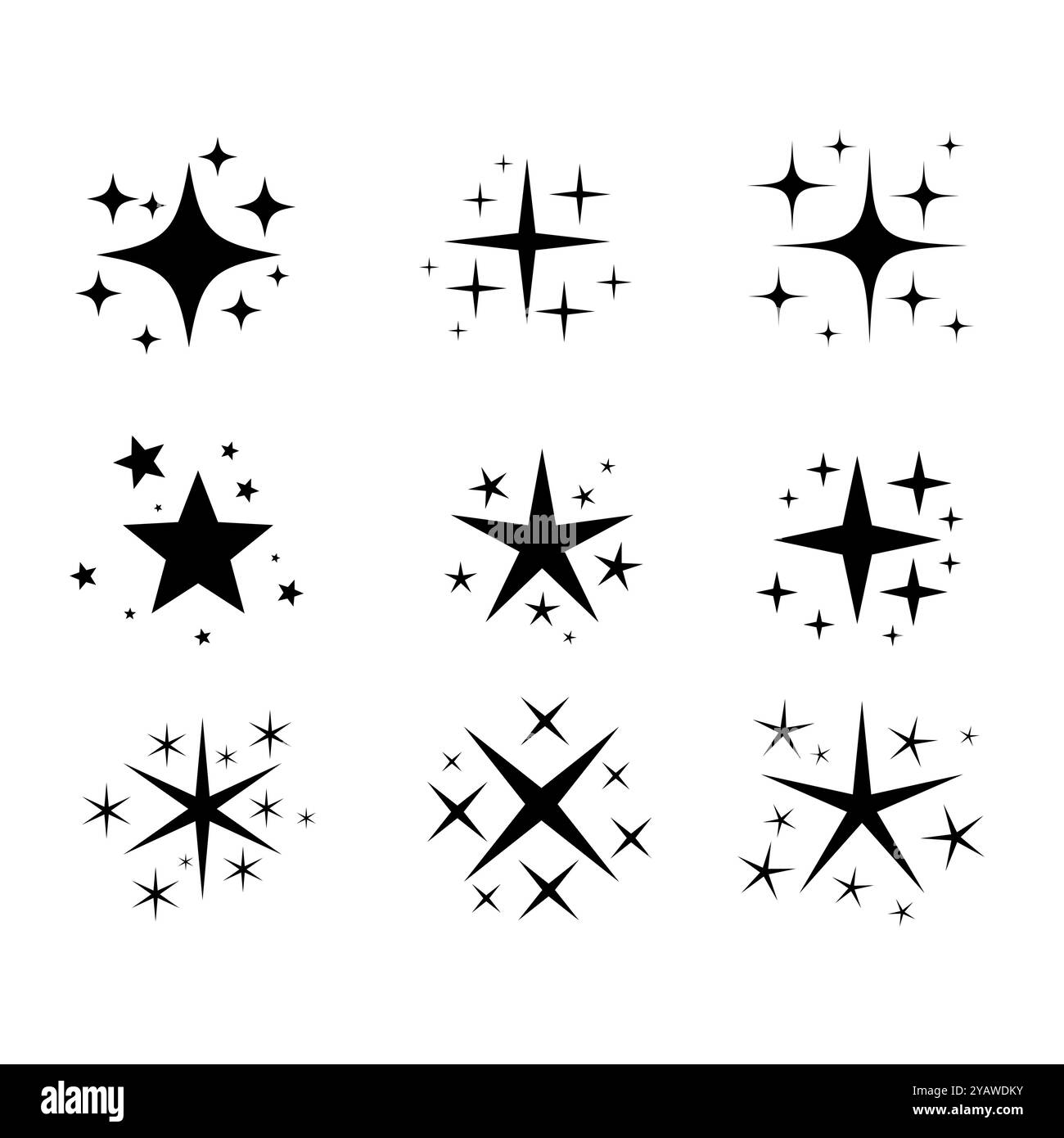 collection of sparkling stars icon element design vector Stock Vector ...