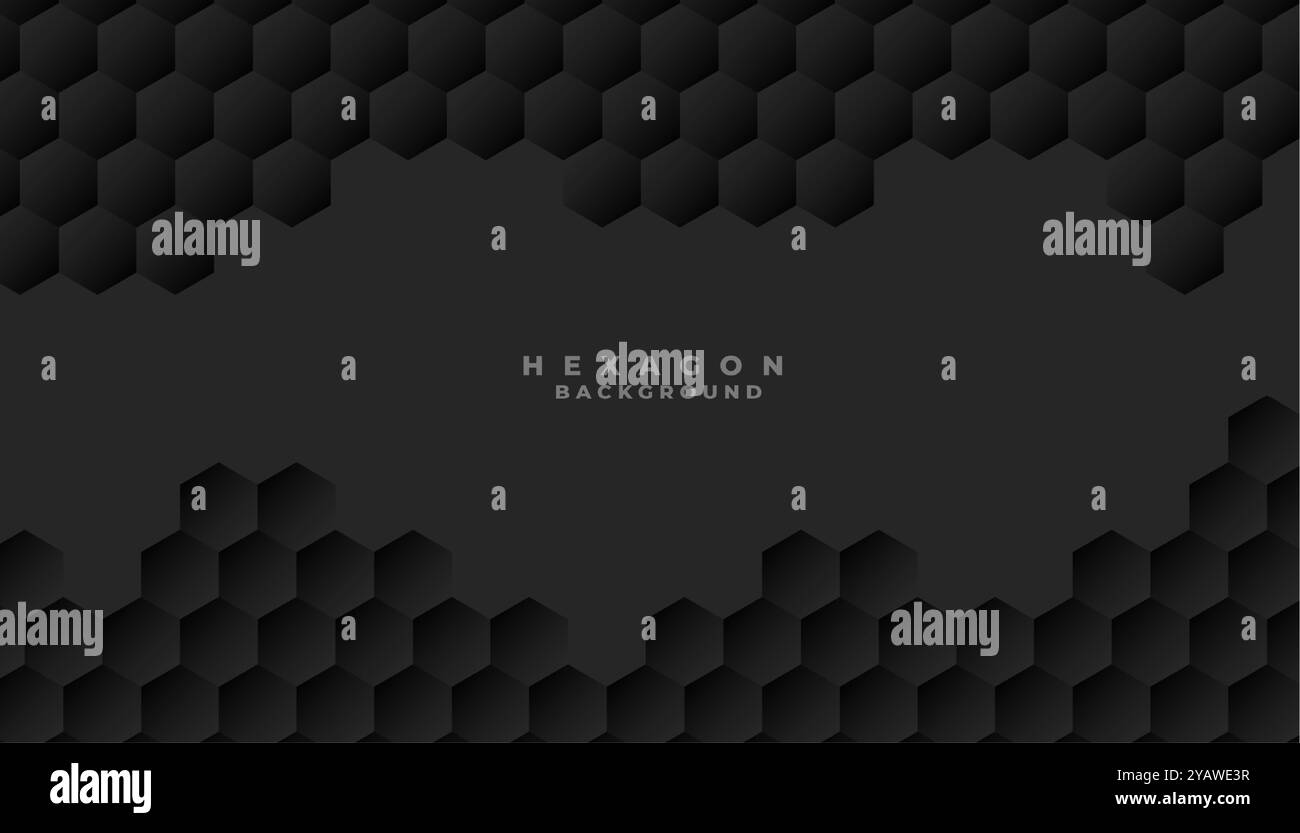 3d style modern geometric honeycomb pattern dark background design vector Stock Vector Image ...
