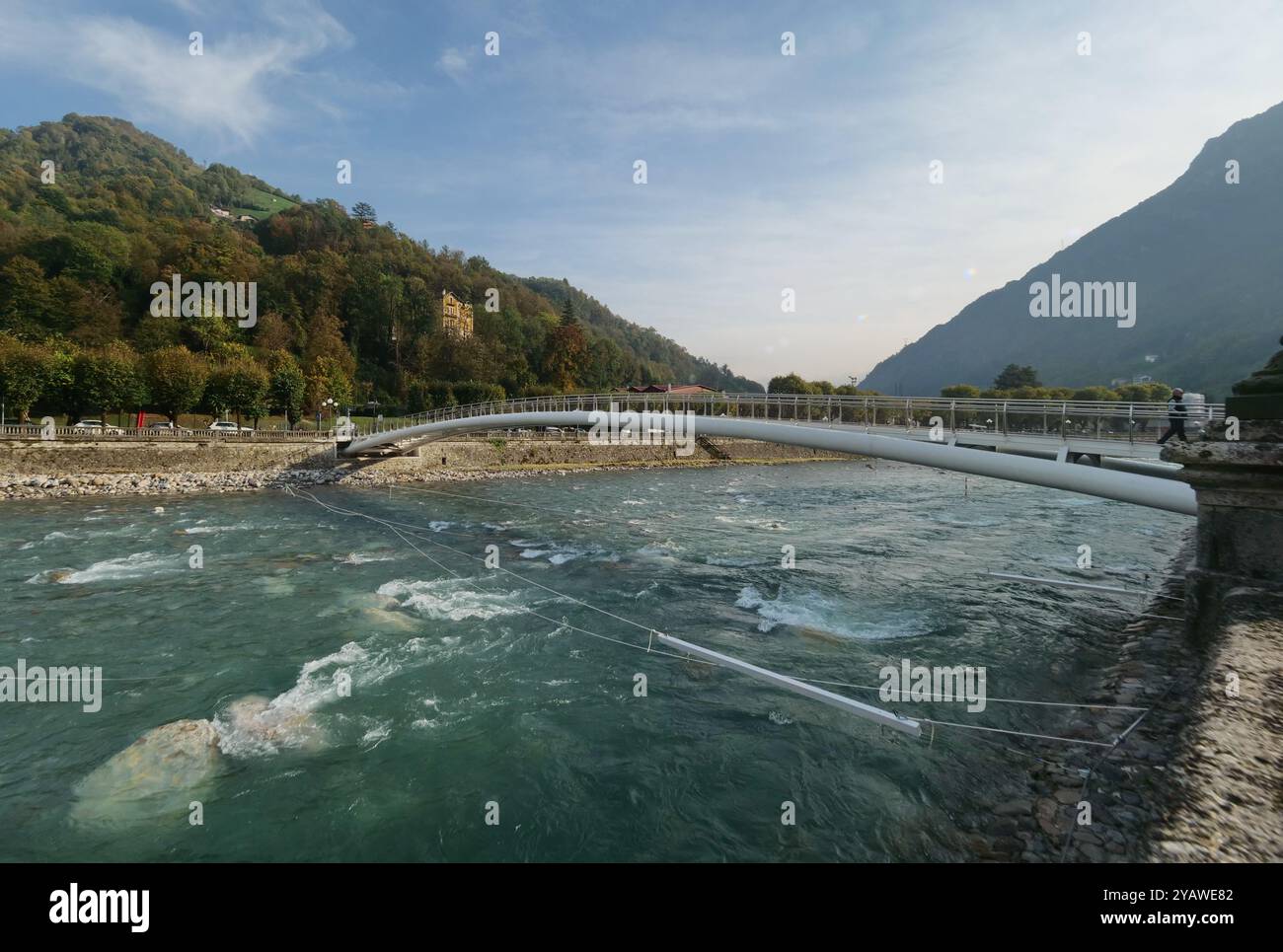The new, ultra-modern cycle/pedestrian walkway that crosses the Brembo ...