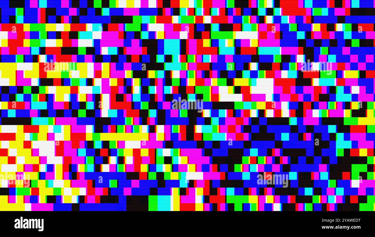 Abstract pixel retro 8bit lo-fi rgb video game glitch noise texture ...