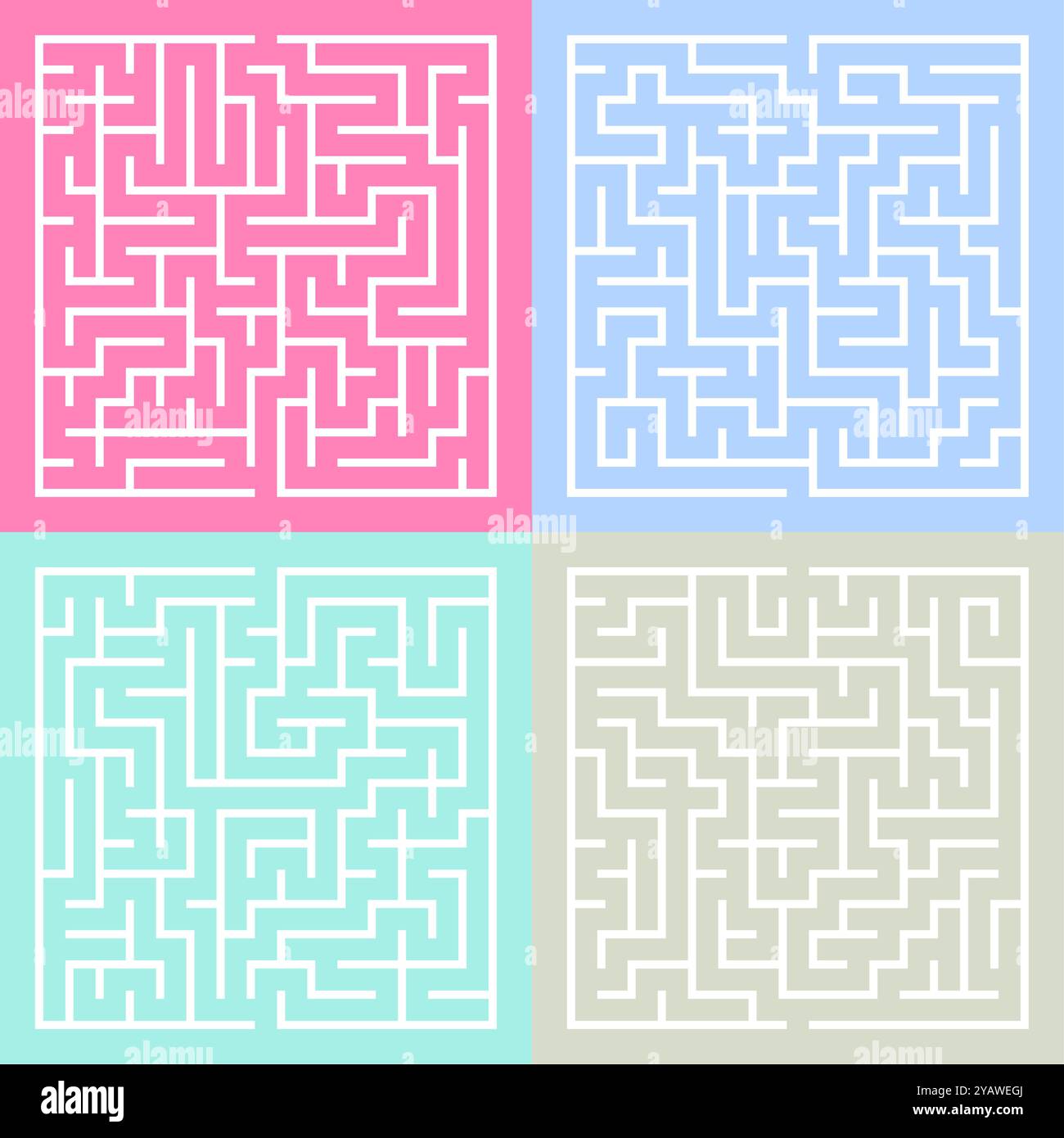 collection of maze puzzle pattern abstract background for kids fun ...