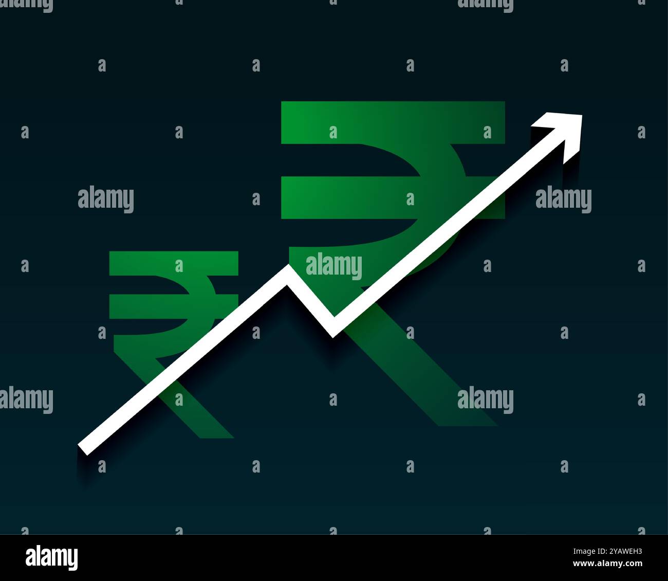 indian digital rupee sign background for business growth vector Stock ...