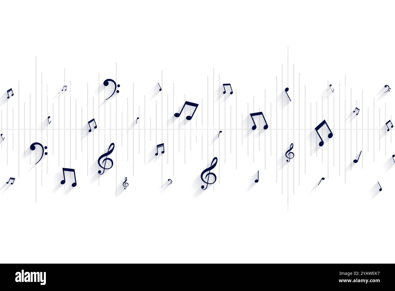 sound notes on white background for harmony ot orchestra event vector ...