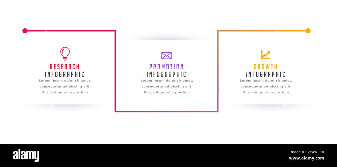 3 steps infographic process element banner for business marketing ...