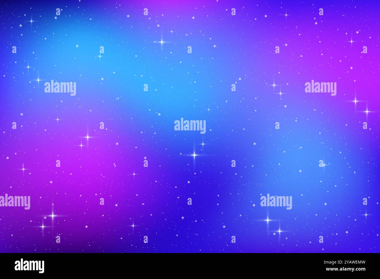 Blue and purple starry sky. Vector space background with magic dark ...