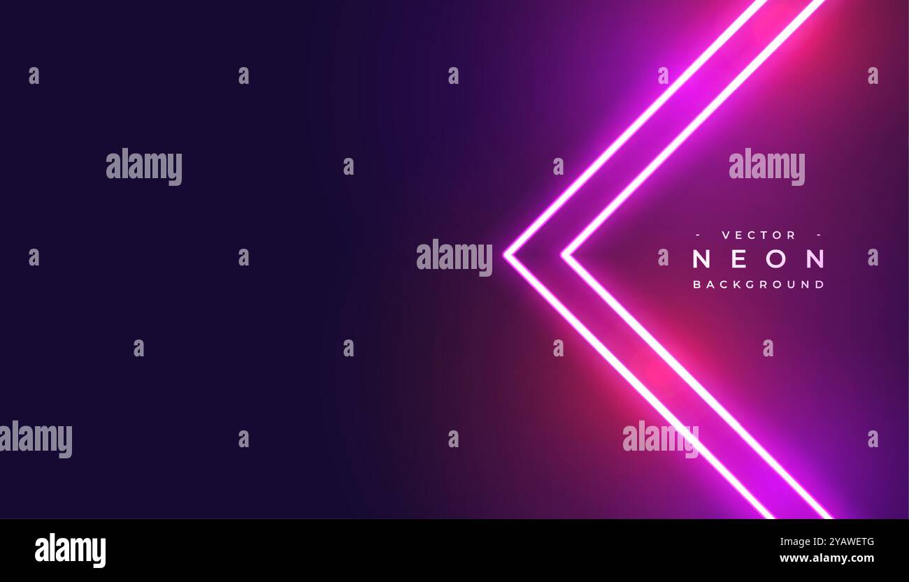 bright and shiny neon arrow light wallpaper with blank space vector ...