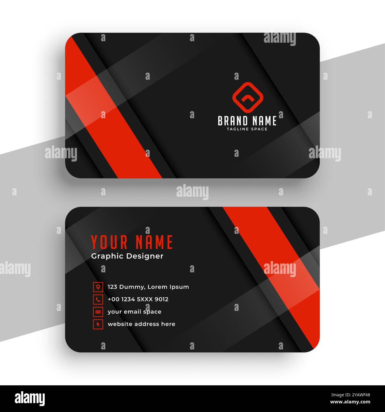 dark black professional business visiting card layout for individual ...