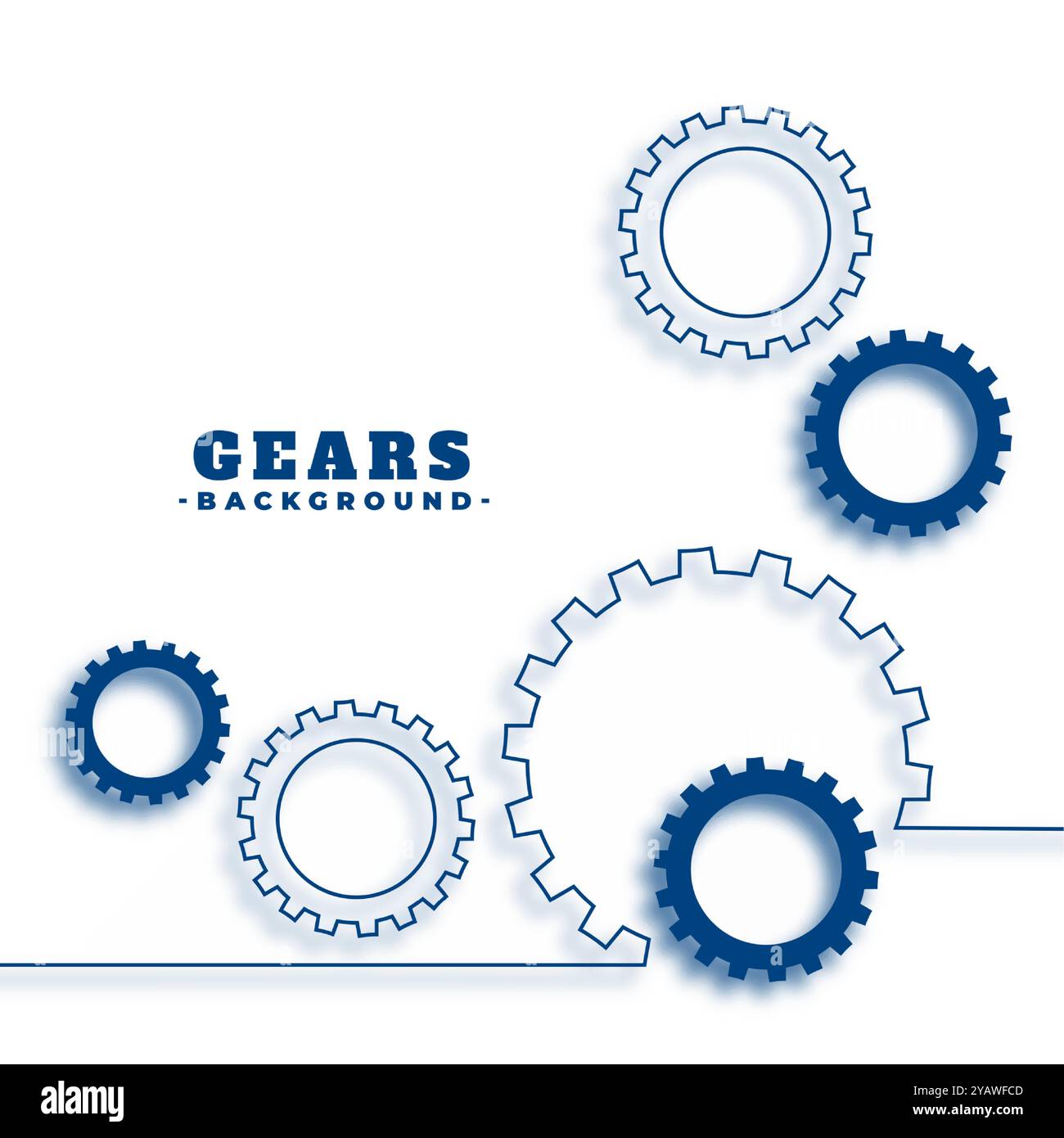 elegant mechanical gear wheel motion white background vector Stock ...