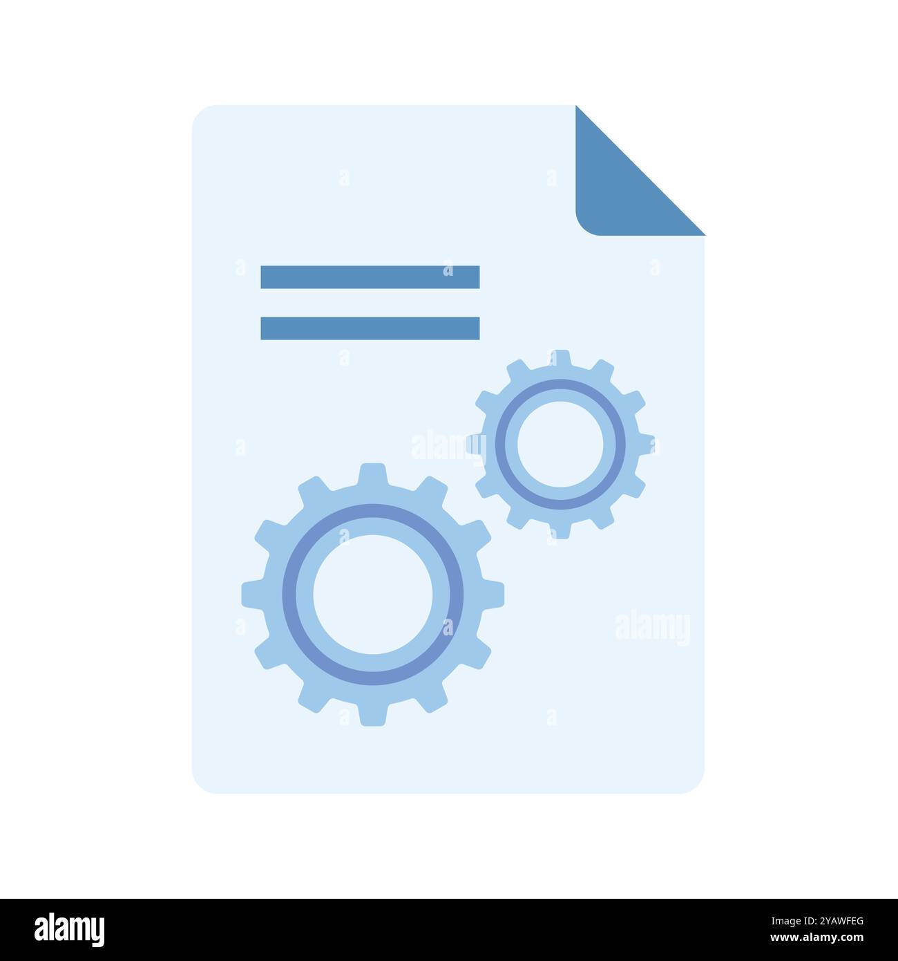 Cogwheel on paper showing flat concept icon of document setting Stock Vector Image & Art - Alamy