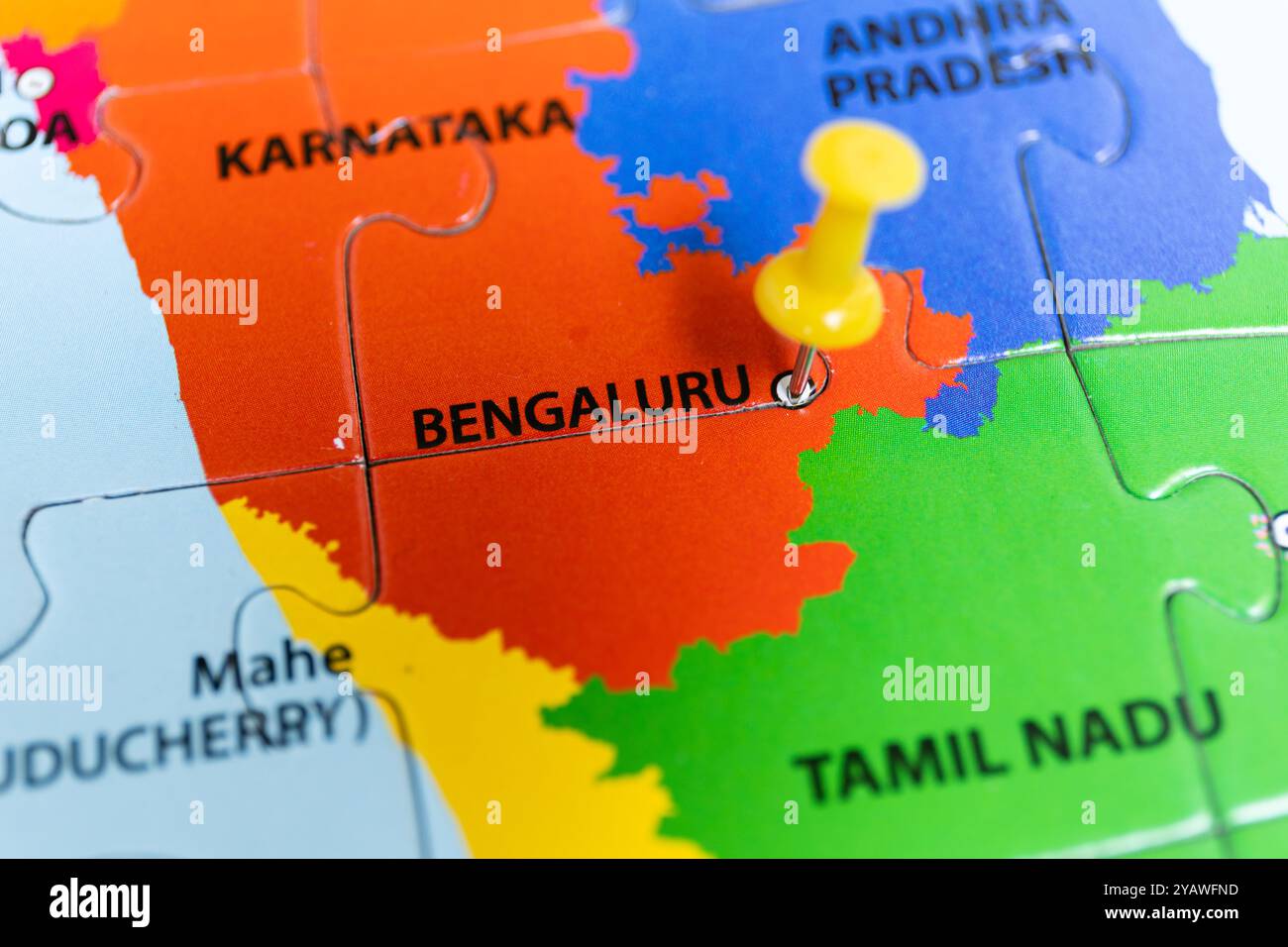 A map pin pointing Bengaluru - the capital of Karnataka on Indian map ...