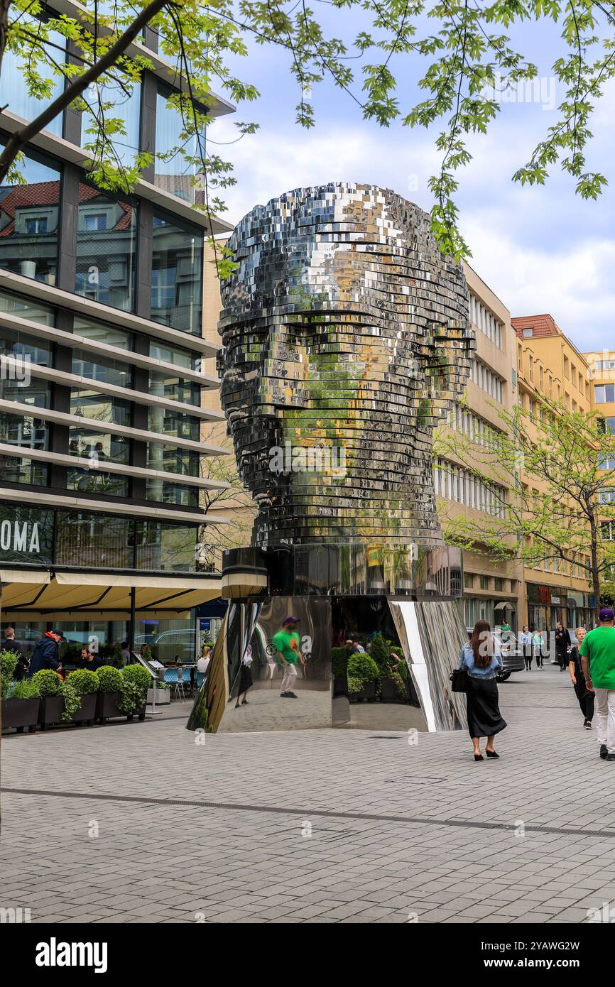 Prague Czech Republic - May 05. 2023: The rotating statue of Franz ...