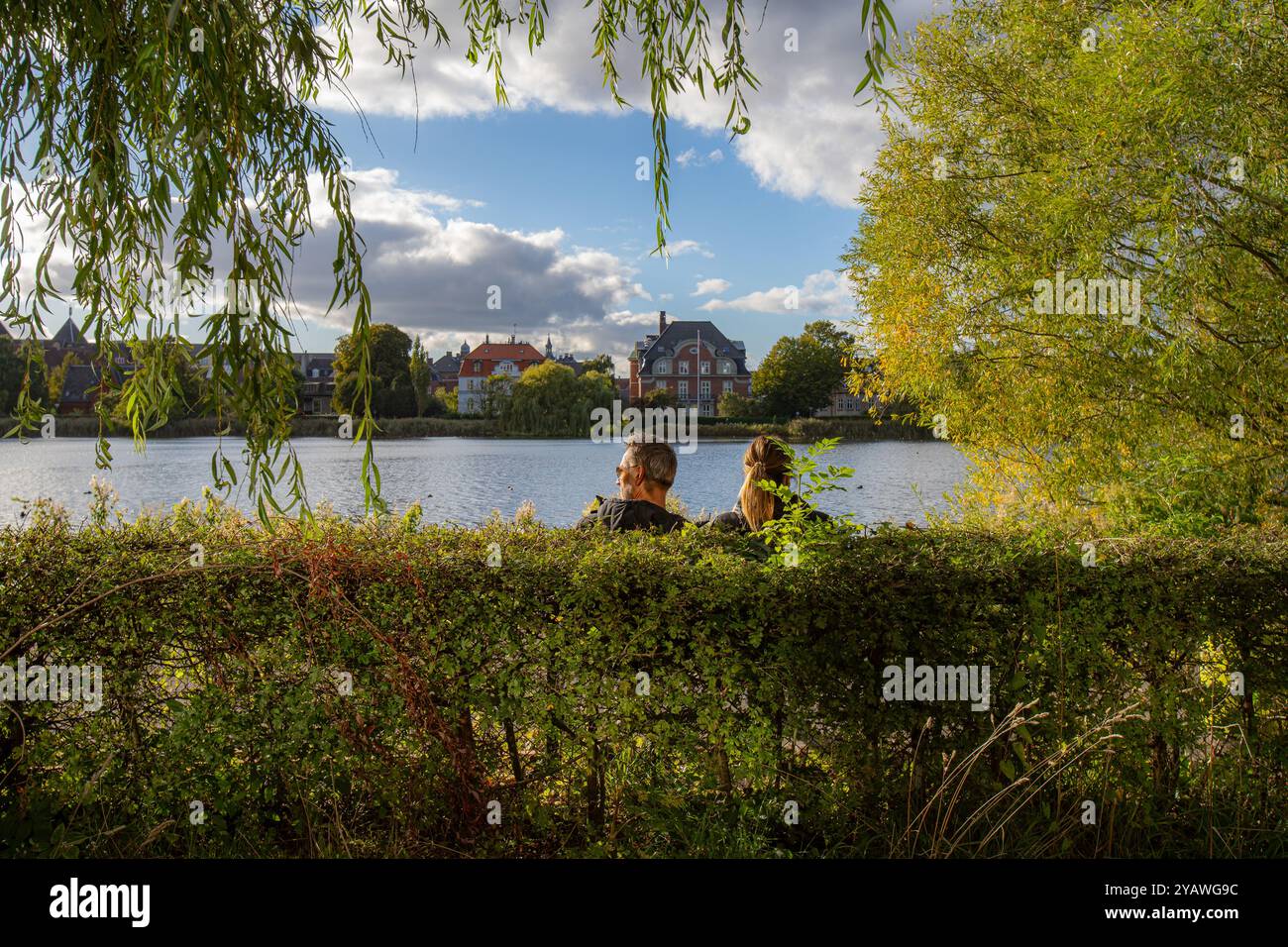 The park around Sortedam lake at Copenhagen,Denmark Stock Photo - Alamy