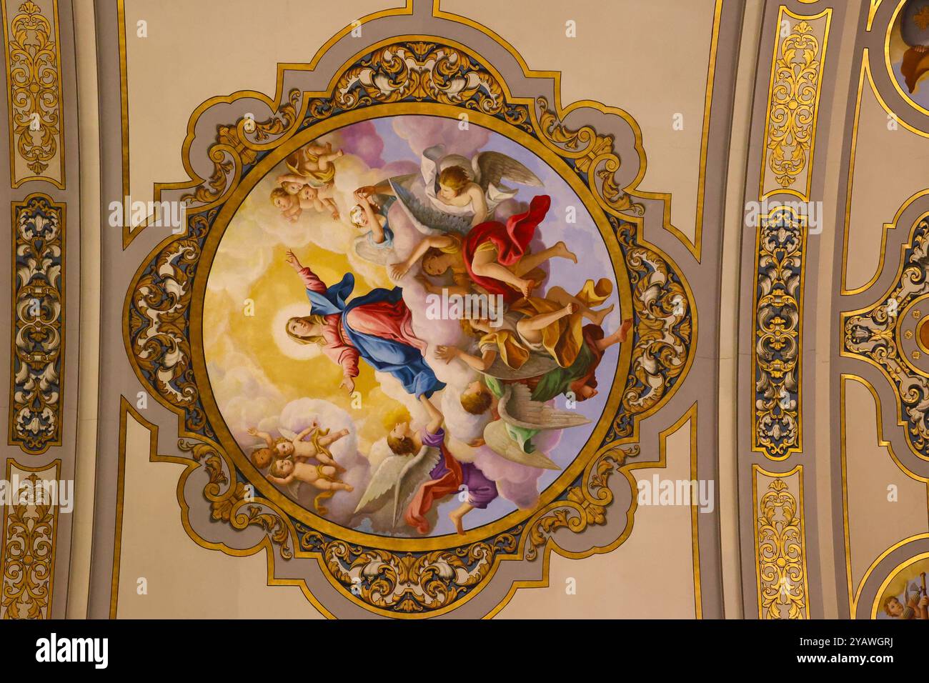 Ceiling fresco in the Basilica of Our Lady of Hope Macarena, Seville ...