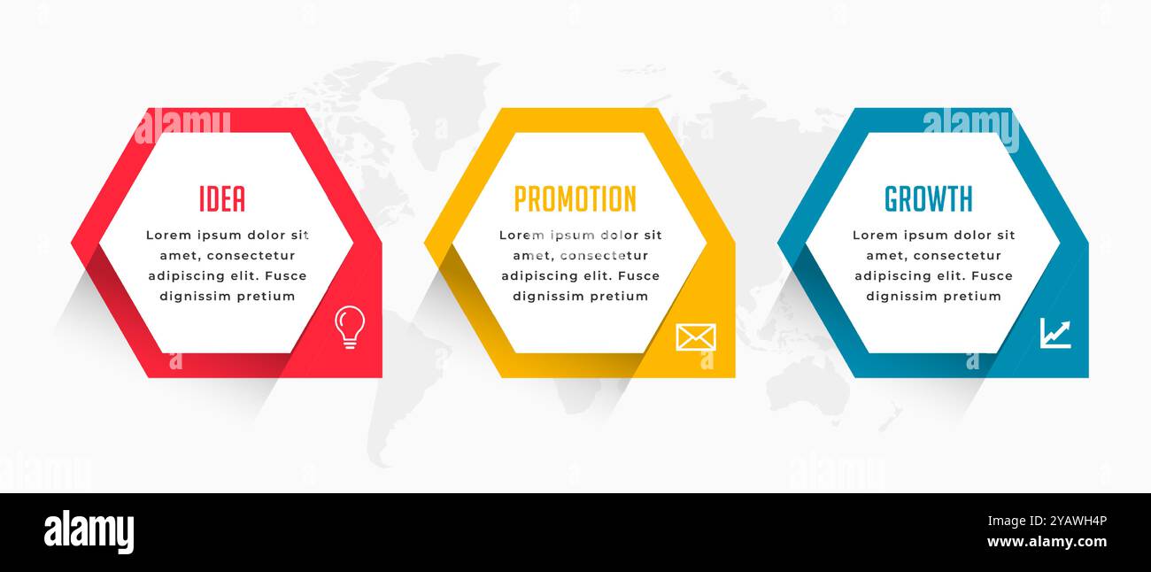 3 step infographic timeline workflow banner with world map design ...