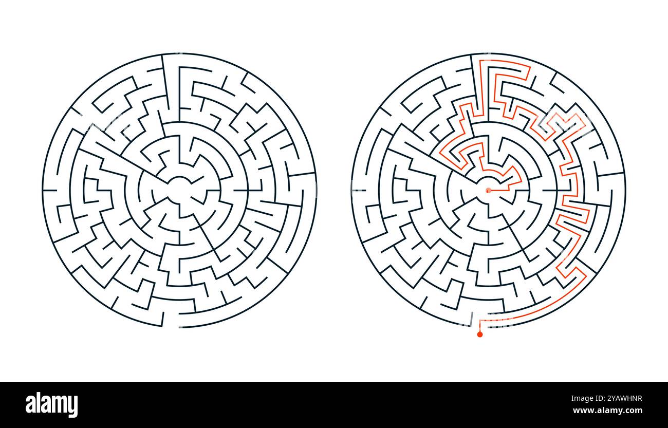 line style geometric maze pattern banner for preschool kids vector ...