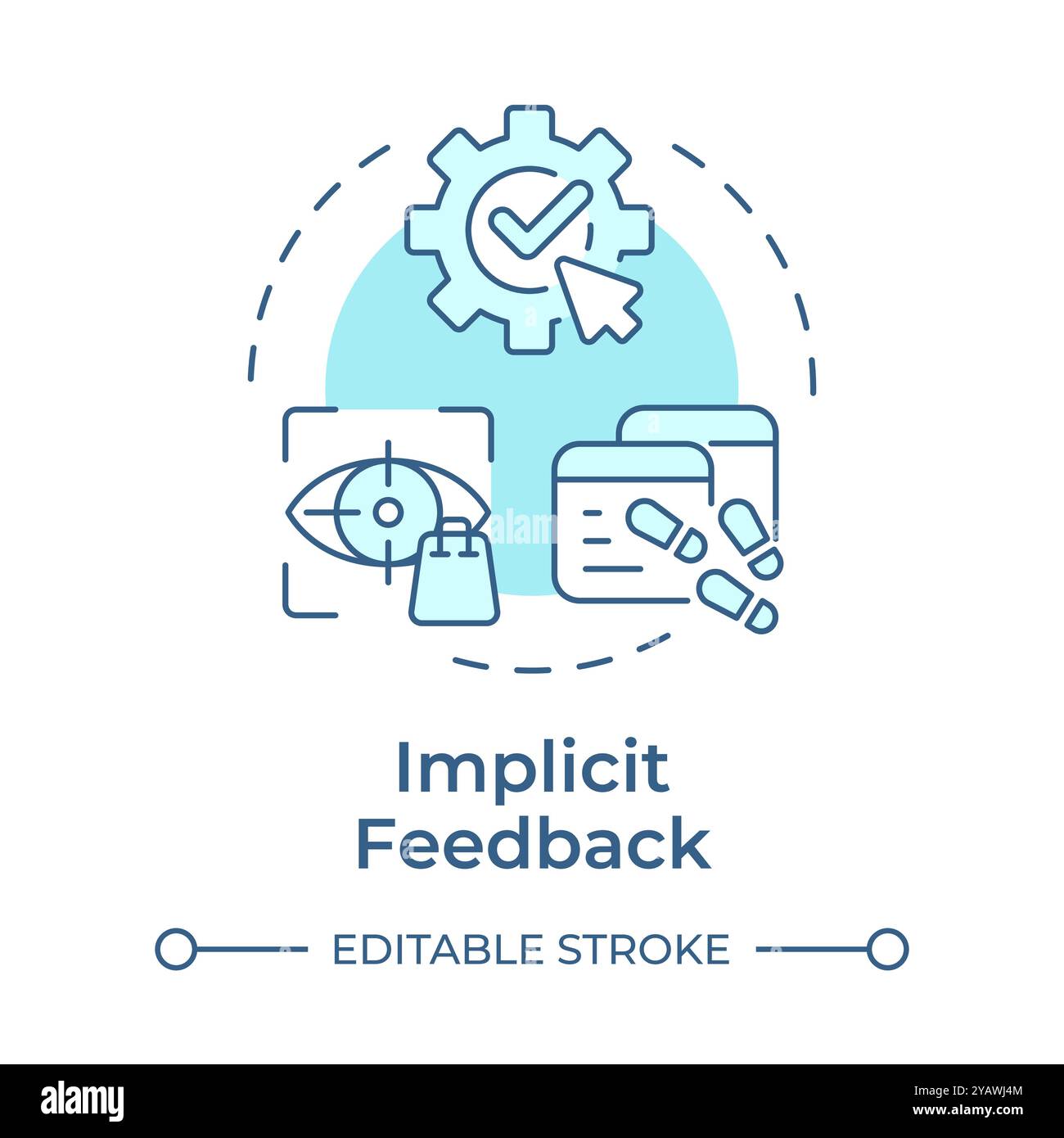 Implicit feedback soft blue concept icon Stock Vector Image & Art - Alamy